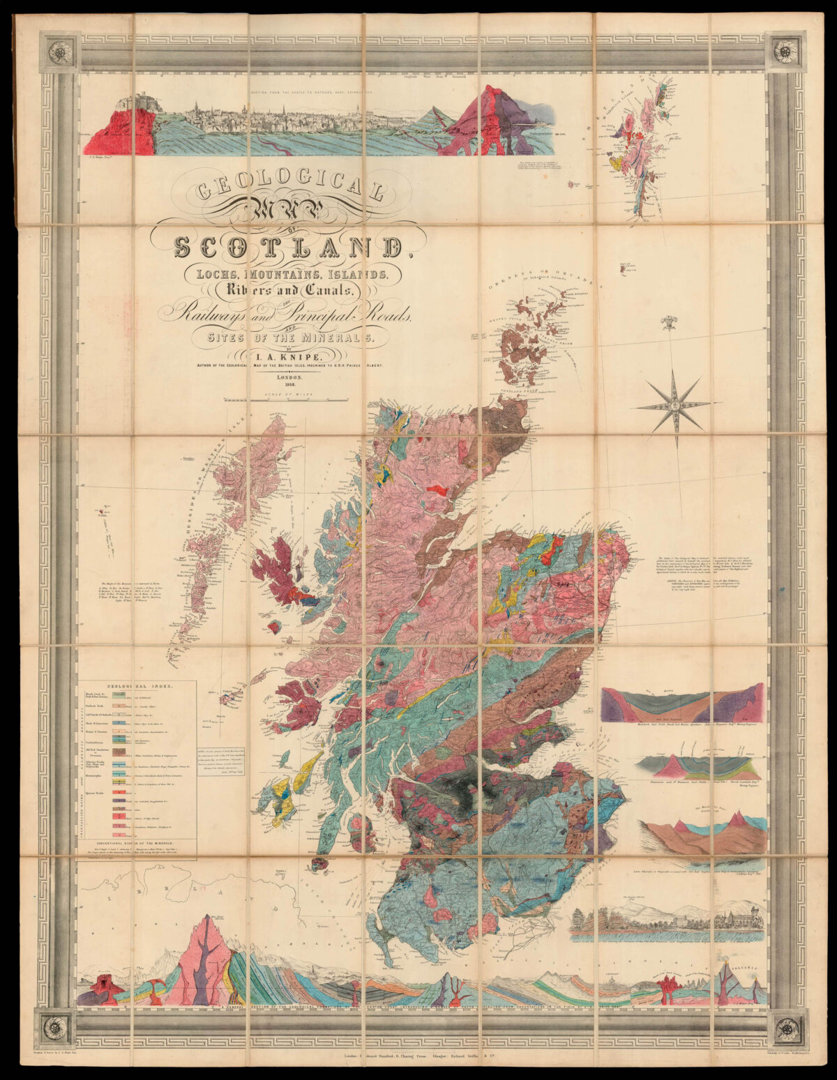 Knipe's rare geological map of Scotland - Daniel Crouch Rare Books
