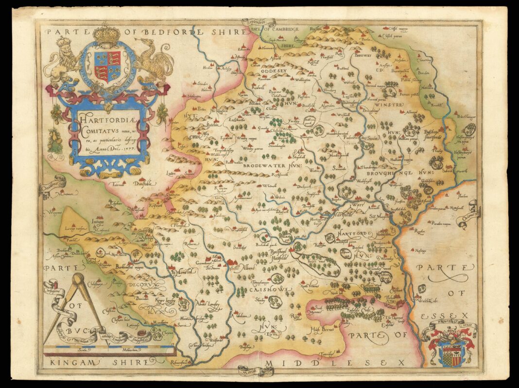 The first printed map of Hertfordshire - Daniel Crouch Rare Books