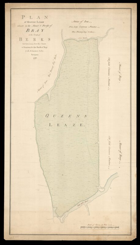 An eighteenth century manuscript plan of Queens Leaze, Bray, Berkshire ...