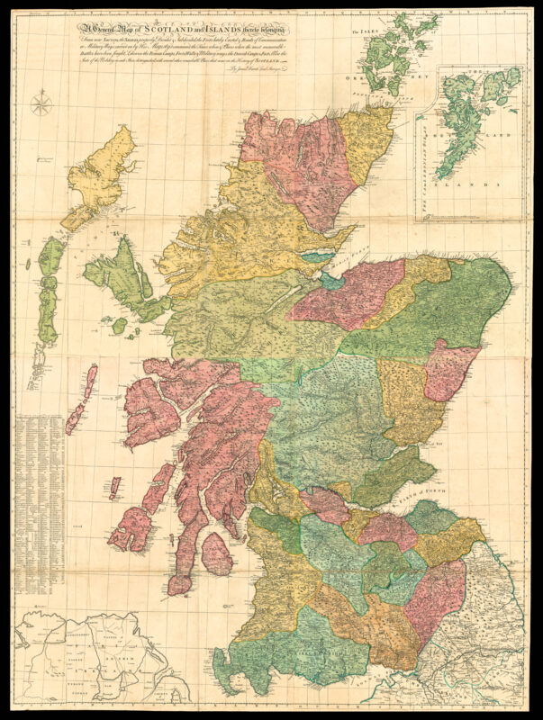 Dorret's Landmark Wall Map of Scotland - Daniel Crouch Rare Books
