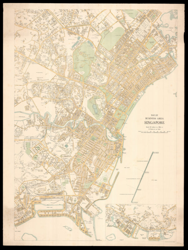 Rare map of CBD in Singapore - Daniel Crouch Rare Books