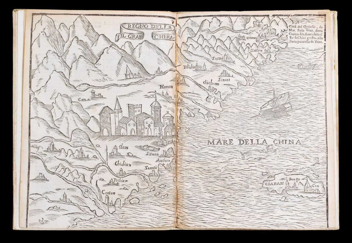 The first map to show Korea as a peninsula, the only known example of ...