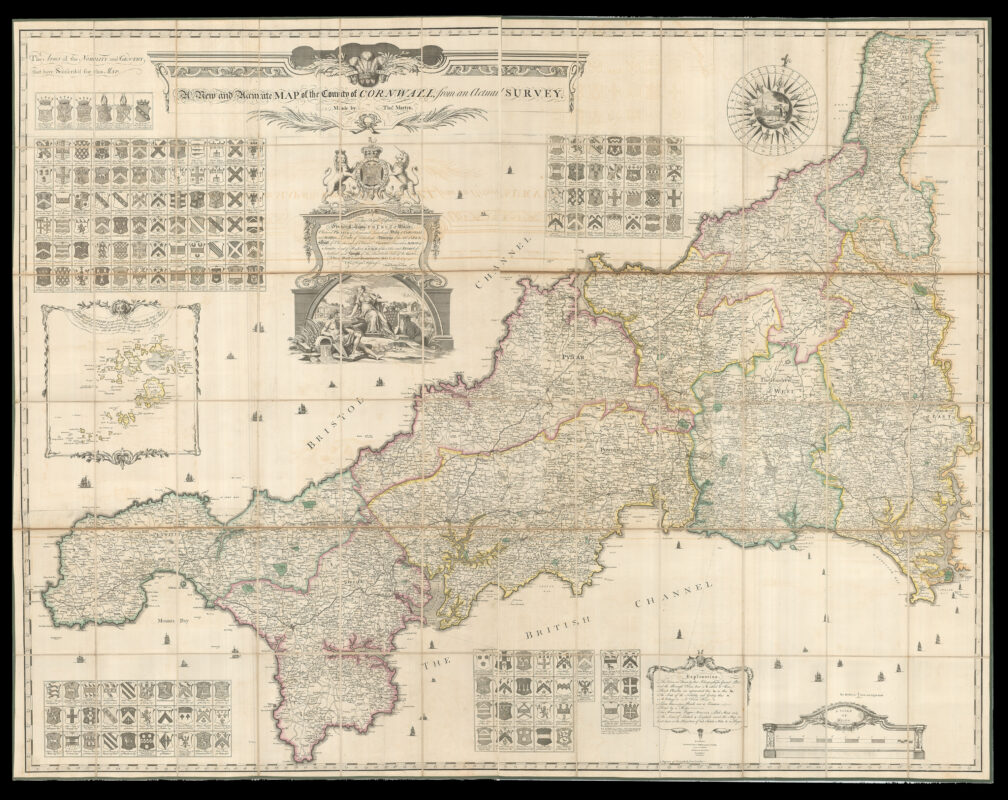 1827 edition of Martyn’s large-scale map of Cornwall, with the 1816 ...