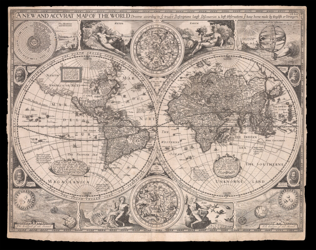 The first world map in a world atlas compiled and published by an ...