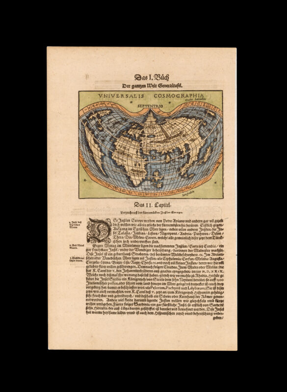 A mini version of Apianus’s cordiform world map - Daniel Crouch Rare Books