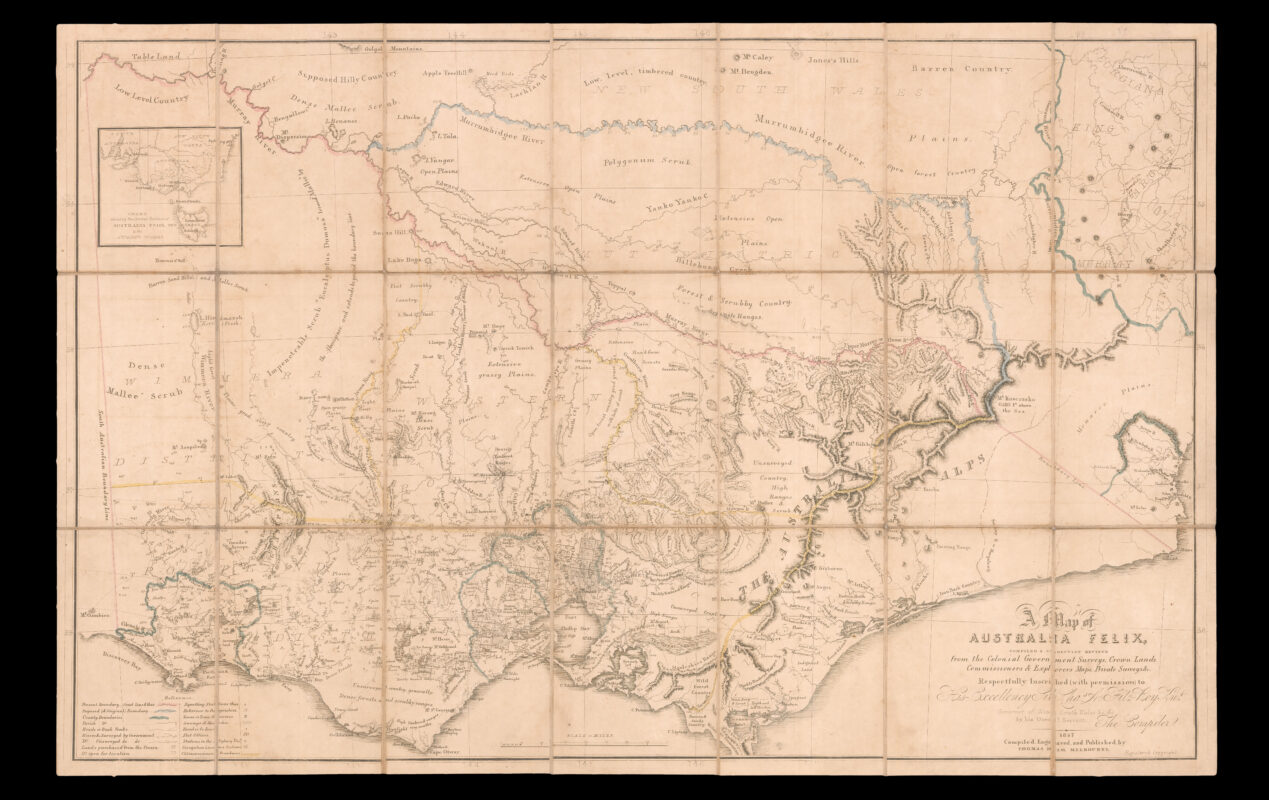 The first locally printed map of Victoria, before statehood, and ...